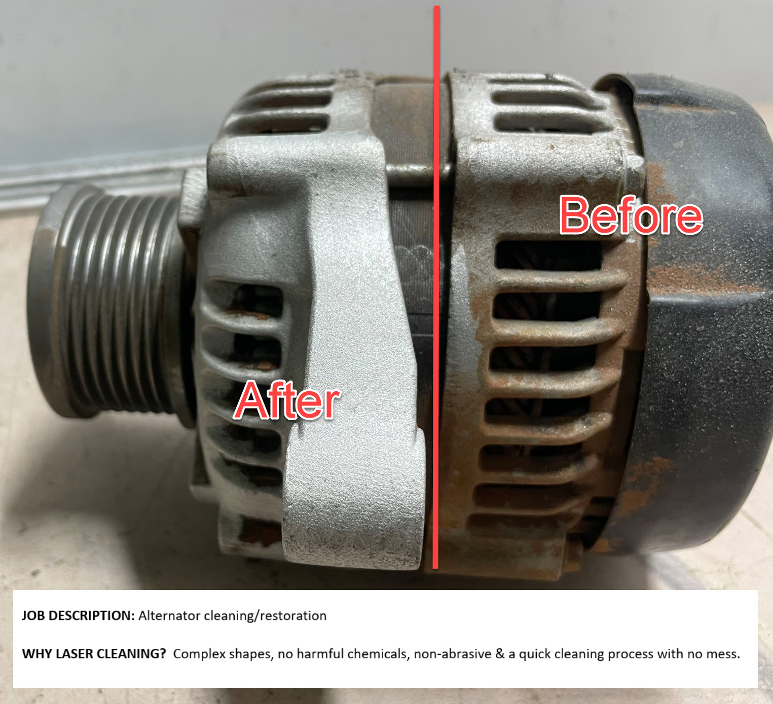 Alternator cleaning before after – Revotek