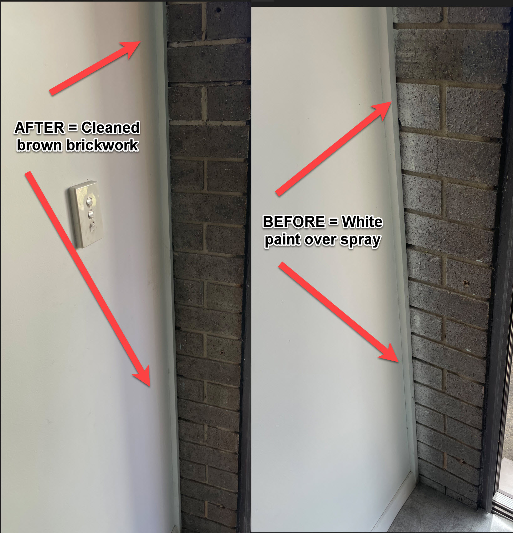 Brick before & after cleaning – Revotek